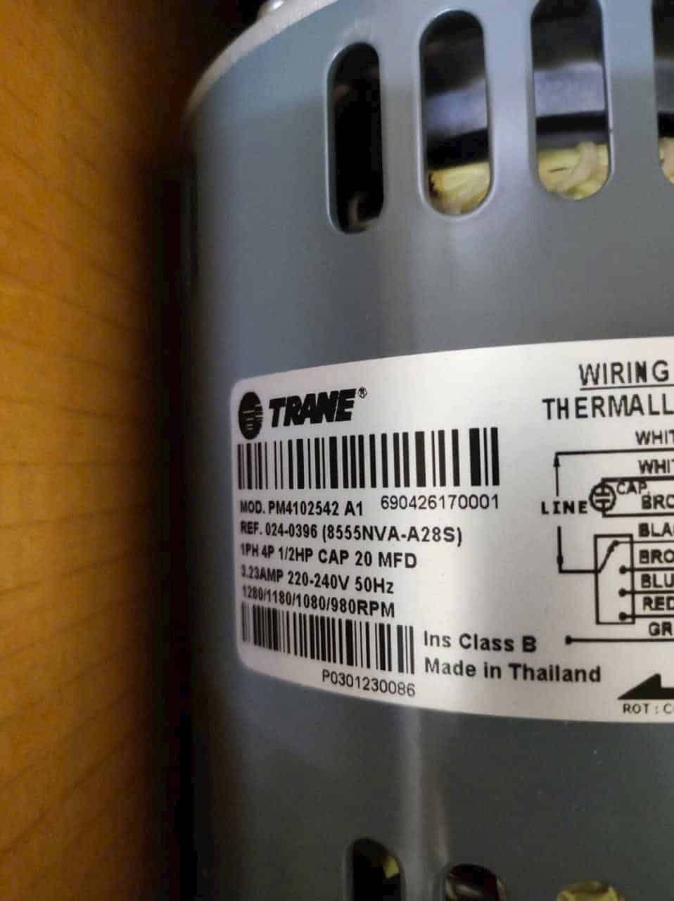 Motor quạt FCU Trane, Động cơ quạt giải nhiệt MCD 690426170001 ...